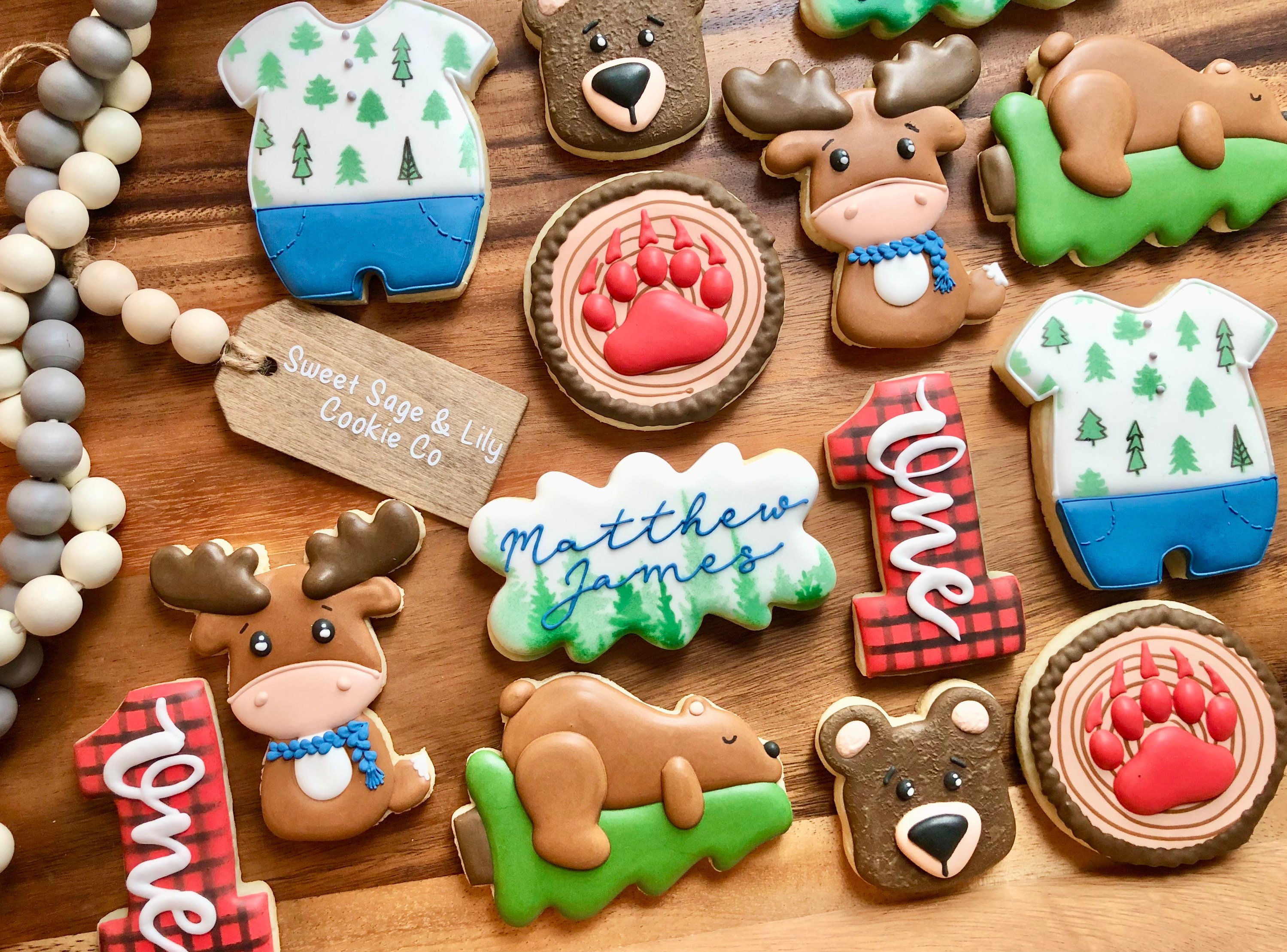 Lumberjack/woodsy First Birthday Decorated Cookies - Etsy