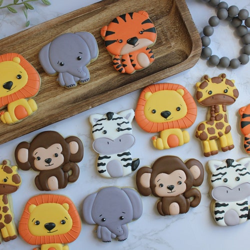 Mini Zoo Animal Birthday Sugar Cookies 1 Bag Safari - Etsy