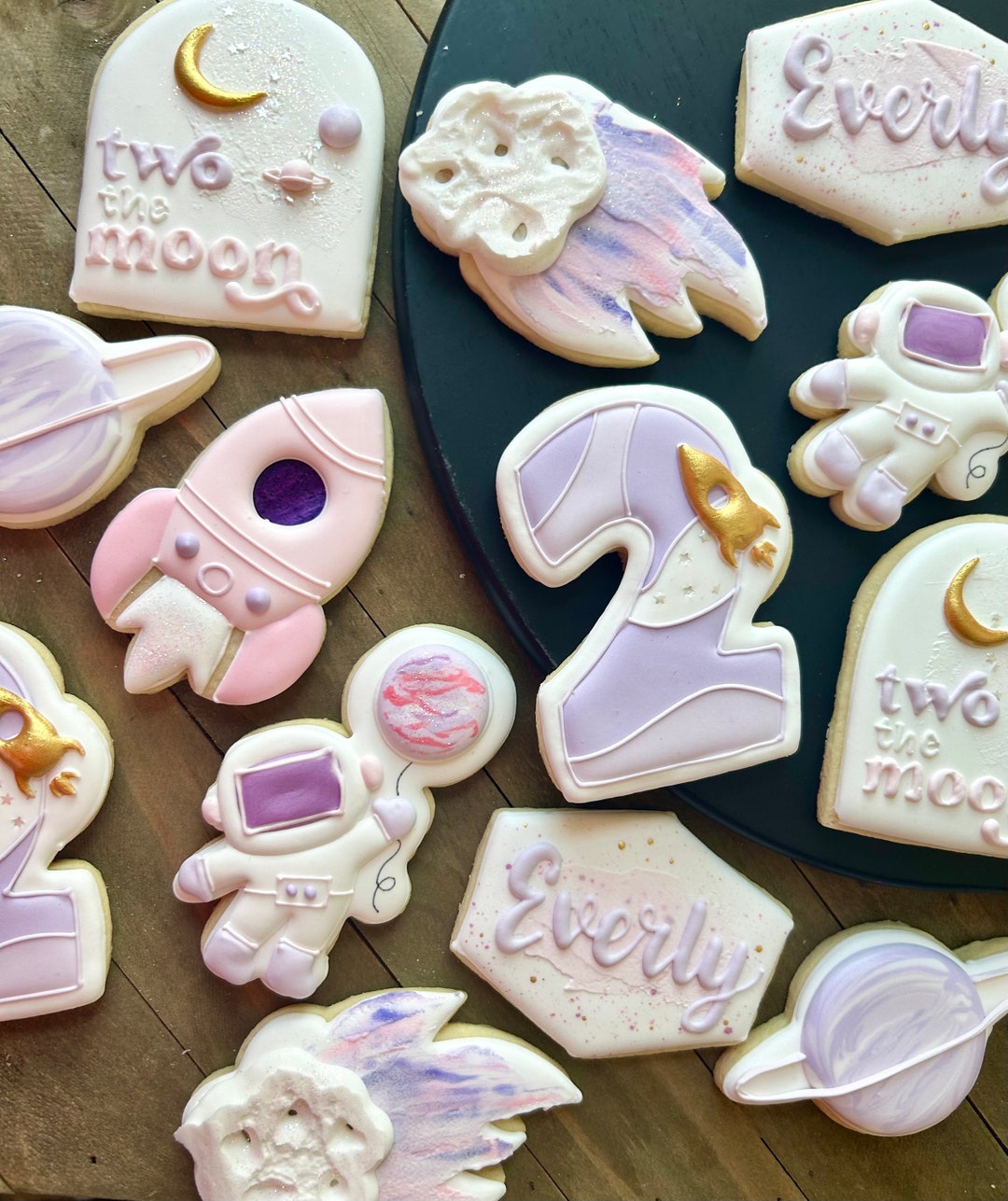 Space Birthday Cookies | Royal Icing Decorated Sugar Cookies - Etsy