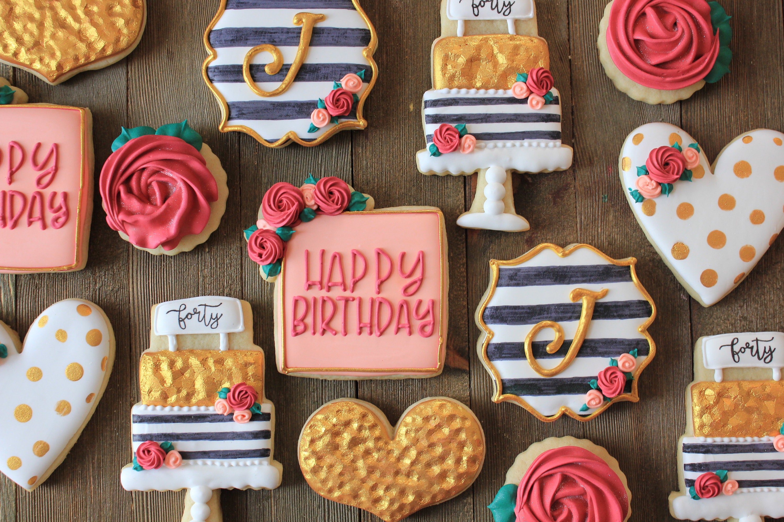 Classy Happy Birthday Royal Icing Sugar Cookies | Etsy