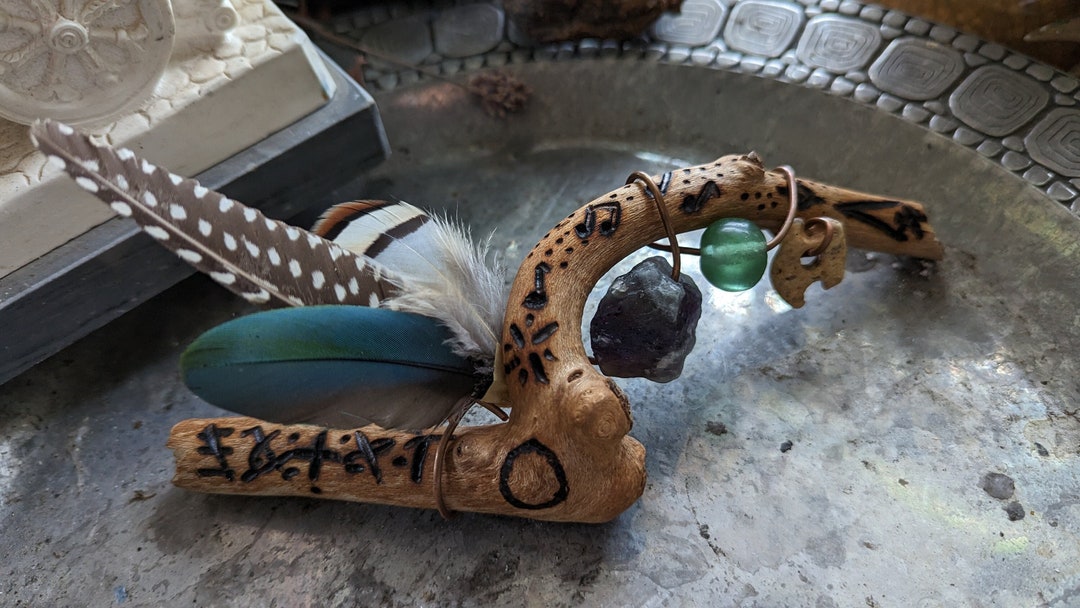 Custom Natural Tree Branch Talisman - Pyrographed & Blessed Curio for ...