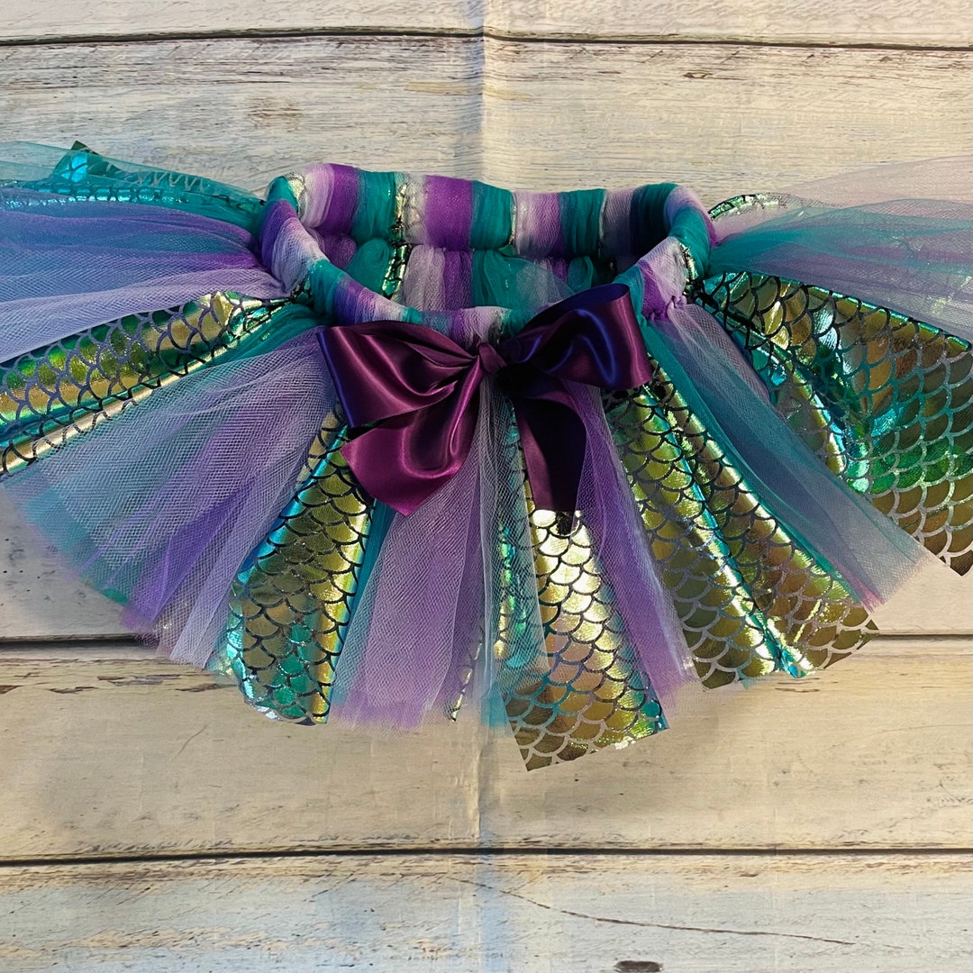 Mermaid Tutu Outfit and Headband, Skirt Tulle Tutu and Shirt, Mermaid ...