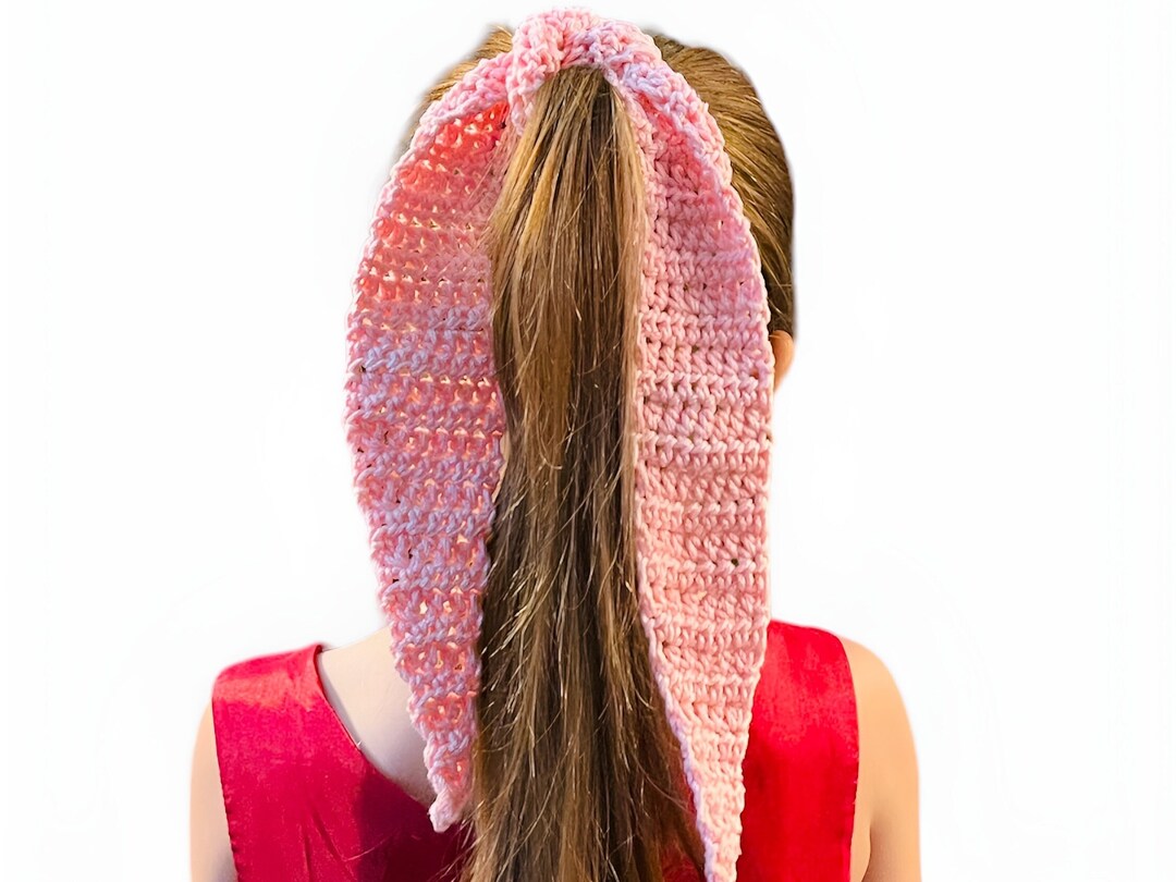 Crochet Hair Scarf Tie: Easter Bunny Ears, Girls Bow - Etsy
