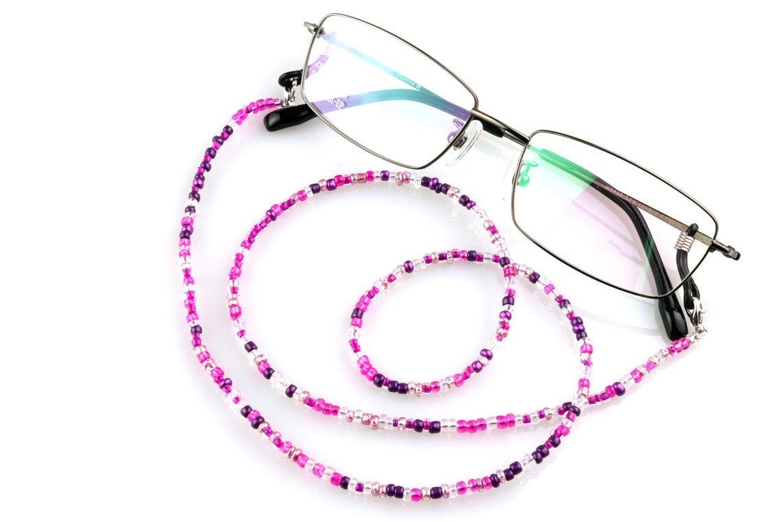 Multi-Colour Beaded Eyeglasses Chain & Necklace Anti-slip | Etsy