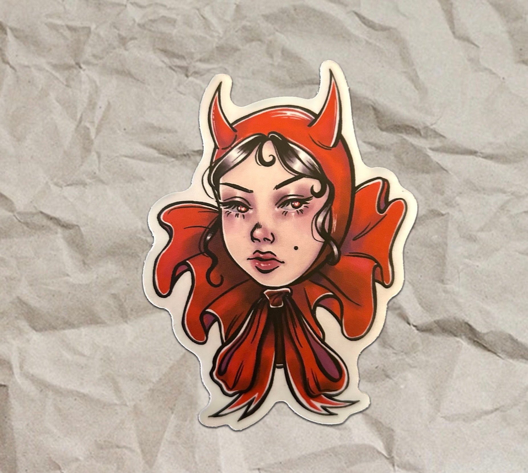 Devil Girl Sticker Etsy