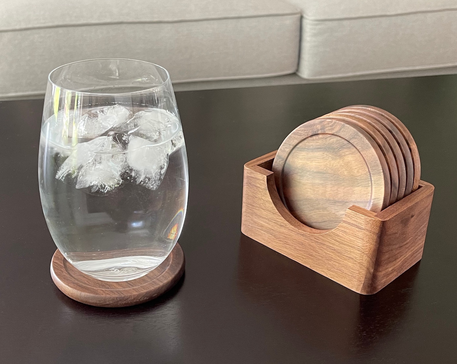 Handmade Walnut Wood Coasters and Holder Set of 6 Coasters - Etsy