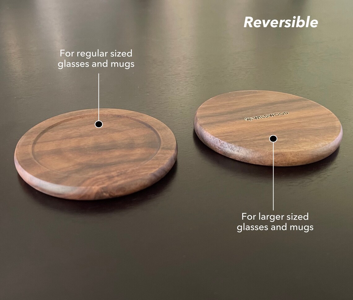 Handmade Walnut Wood Coasters and Holder Set of 6 Coasters - Etsy