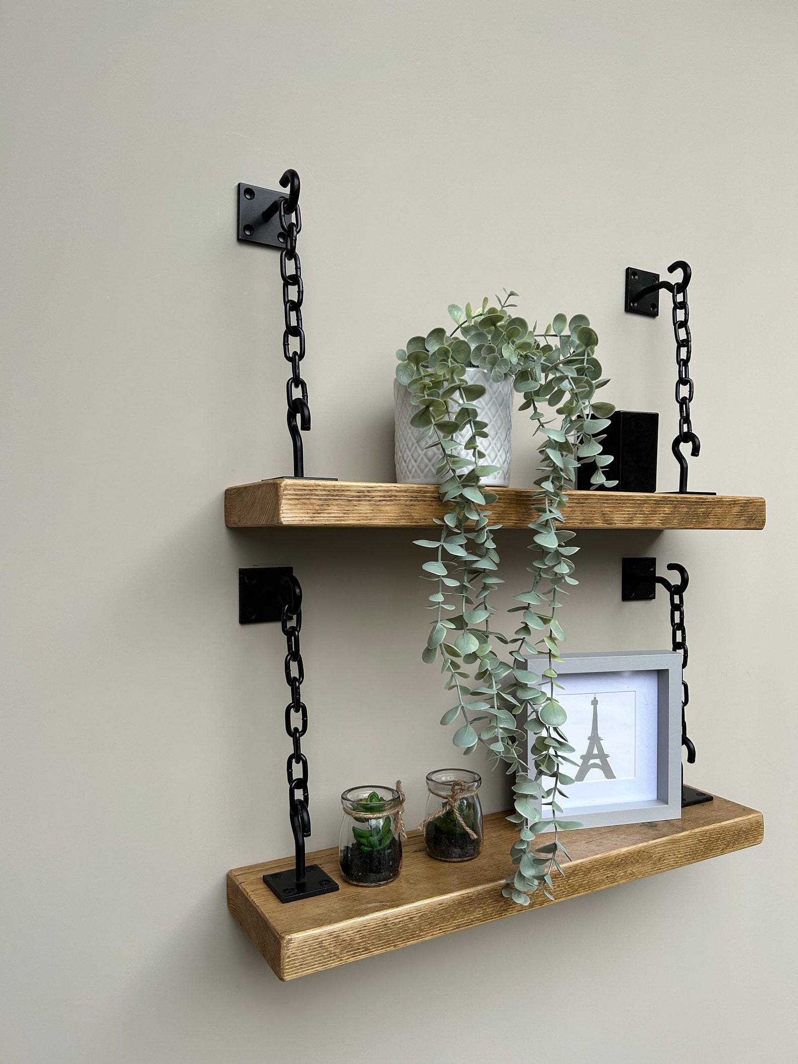 Shelving, Rustic Shelves, Chain Shelf, Hanging Shelves. - Etsy UK