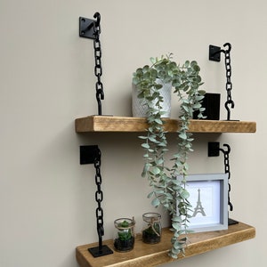 Shelving, Rustic Shelves, Chain Shelf, Hanging Shelves. - Etsy UK