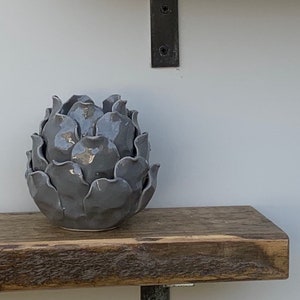 Rustic Shelves With Metal Brackets. Heavy Duty Shelves 35mm Thick ...