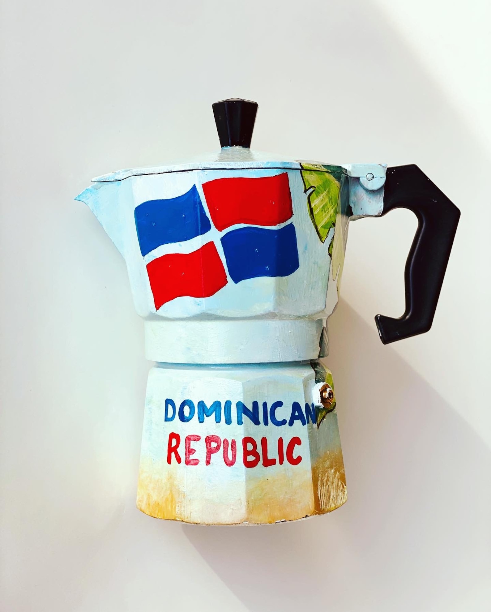 Hand Painted Dominican Moka Pot: Decorative Coffee Maker, Coffee Lover ...
