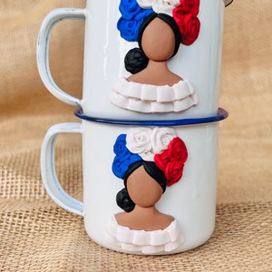 Hand Painted Dominican Moka Pot Set: Faceless Doll Coffee Maker - Etsy