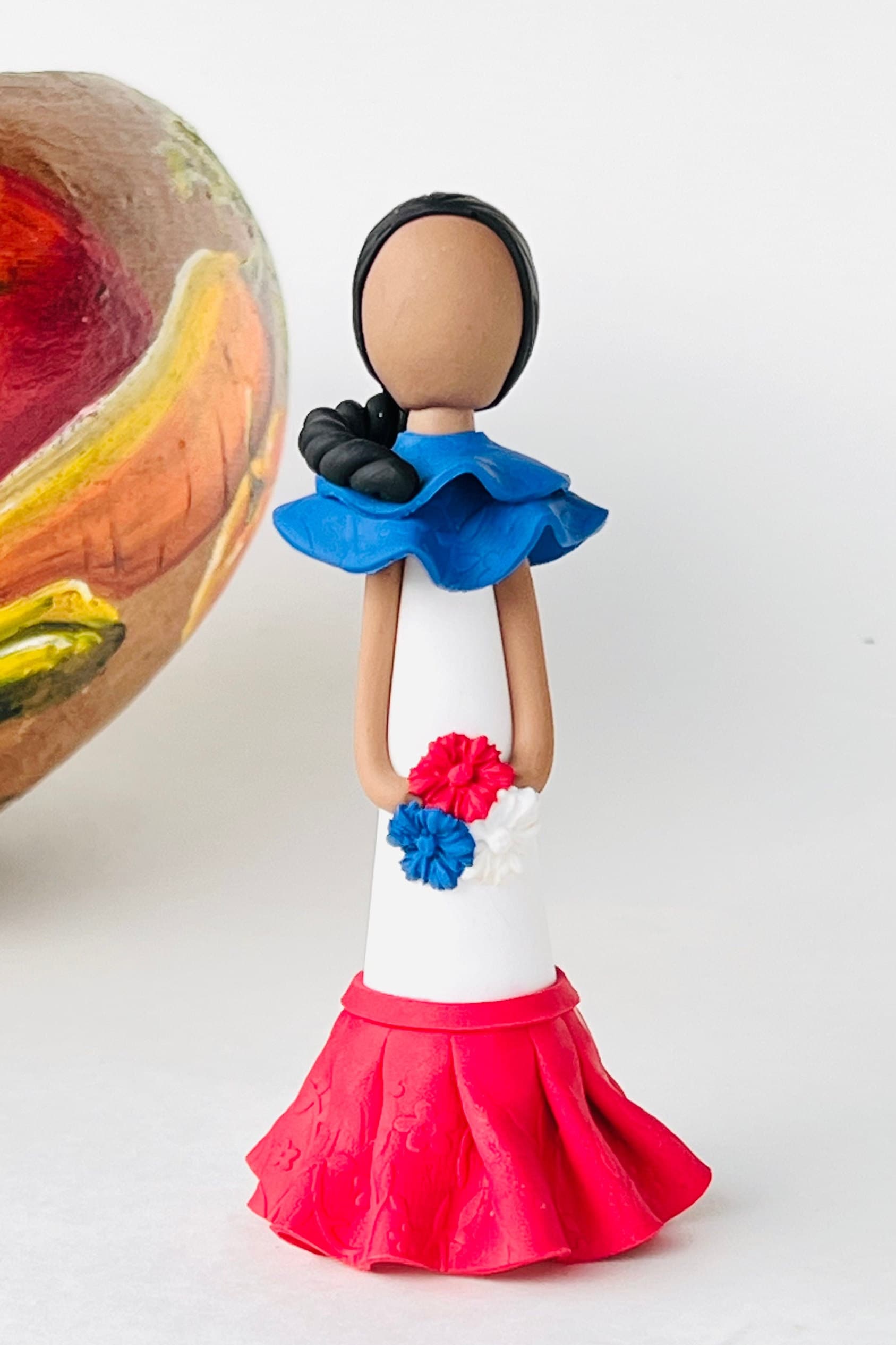 Handmade Polymer Clay Dominican Faceless Doll: Home Decoration Souvenir ...