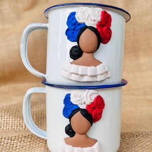 Hand Painted Dominican Moka Pot Set: Faceless Doll Coffee Maker - Etsy