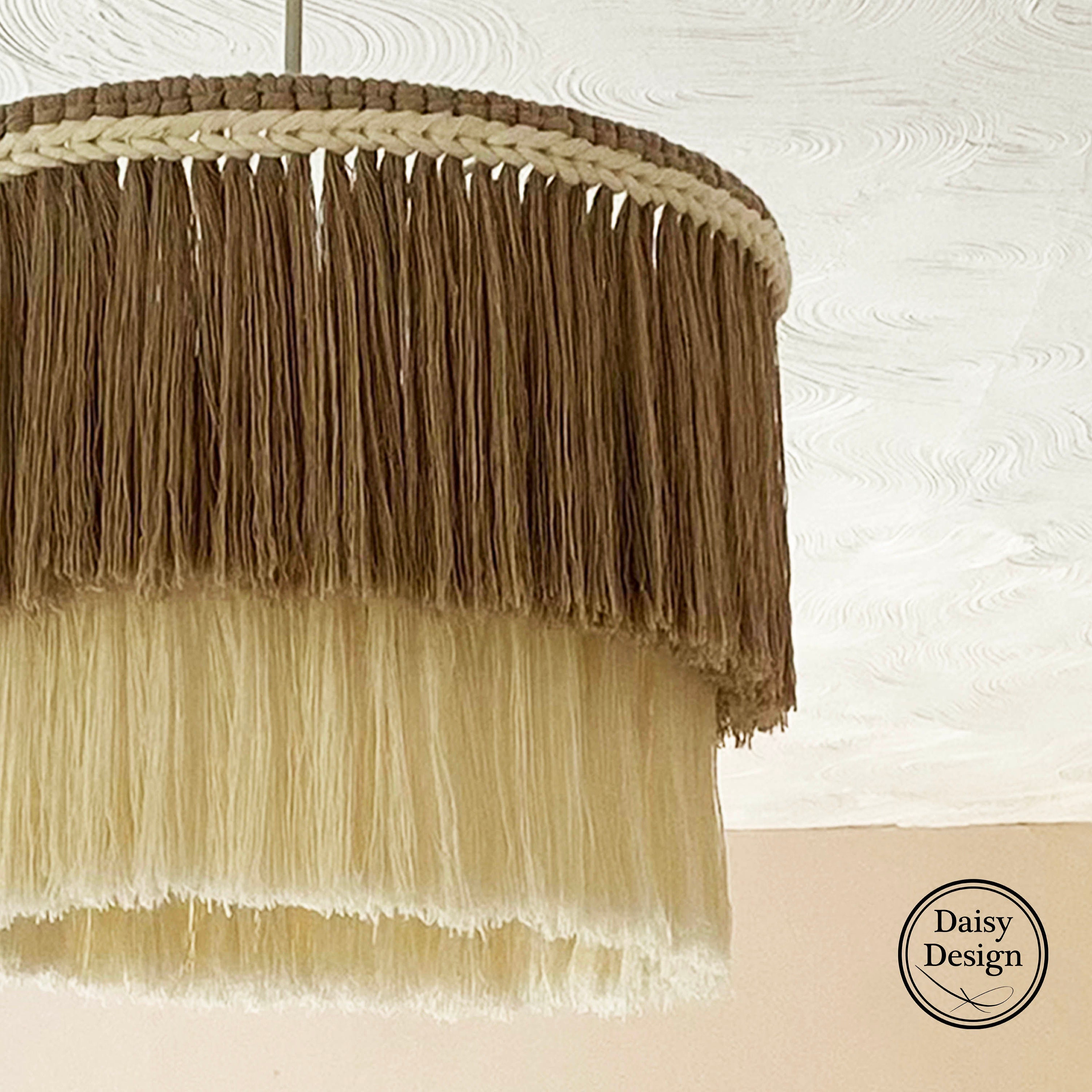 Macrame Ceiling Lampshade Macrame Chandelier Bohemian - Etsy