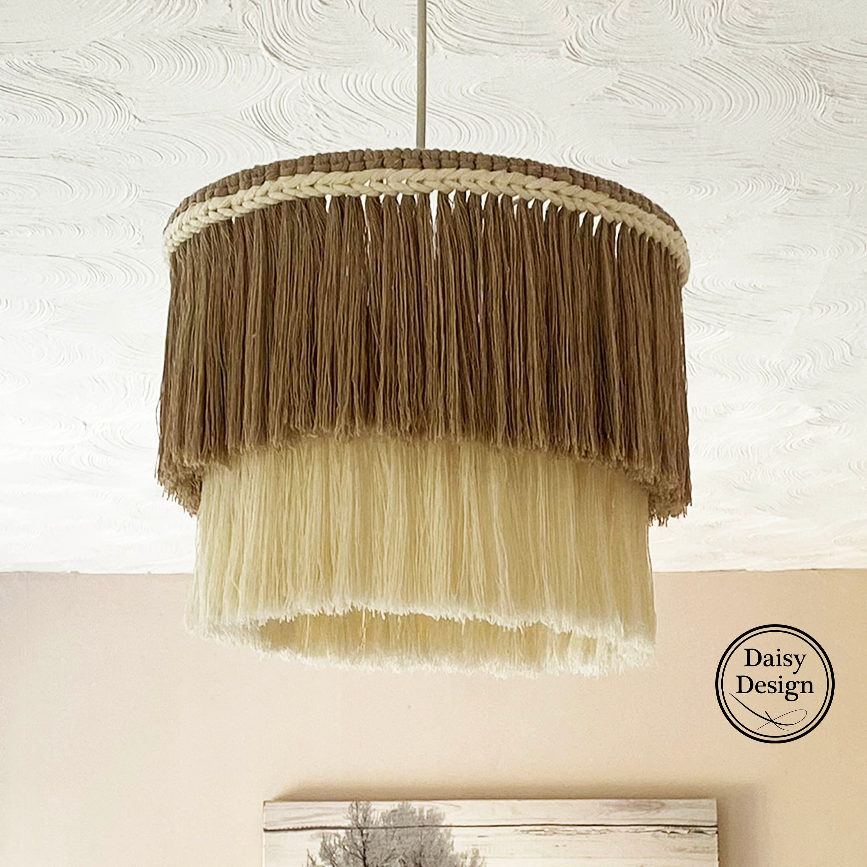 Macrame Ceiling Lampshade Macrame Chandelier Bohemian - Etsy