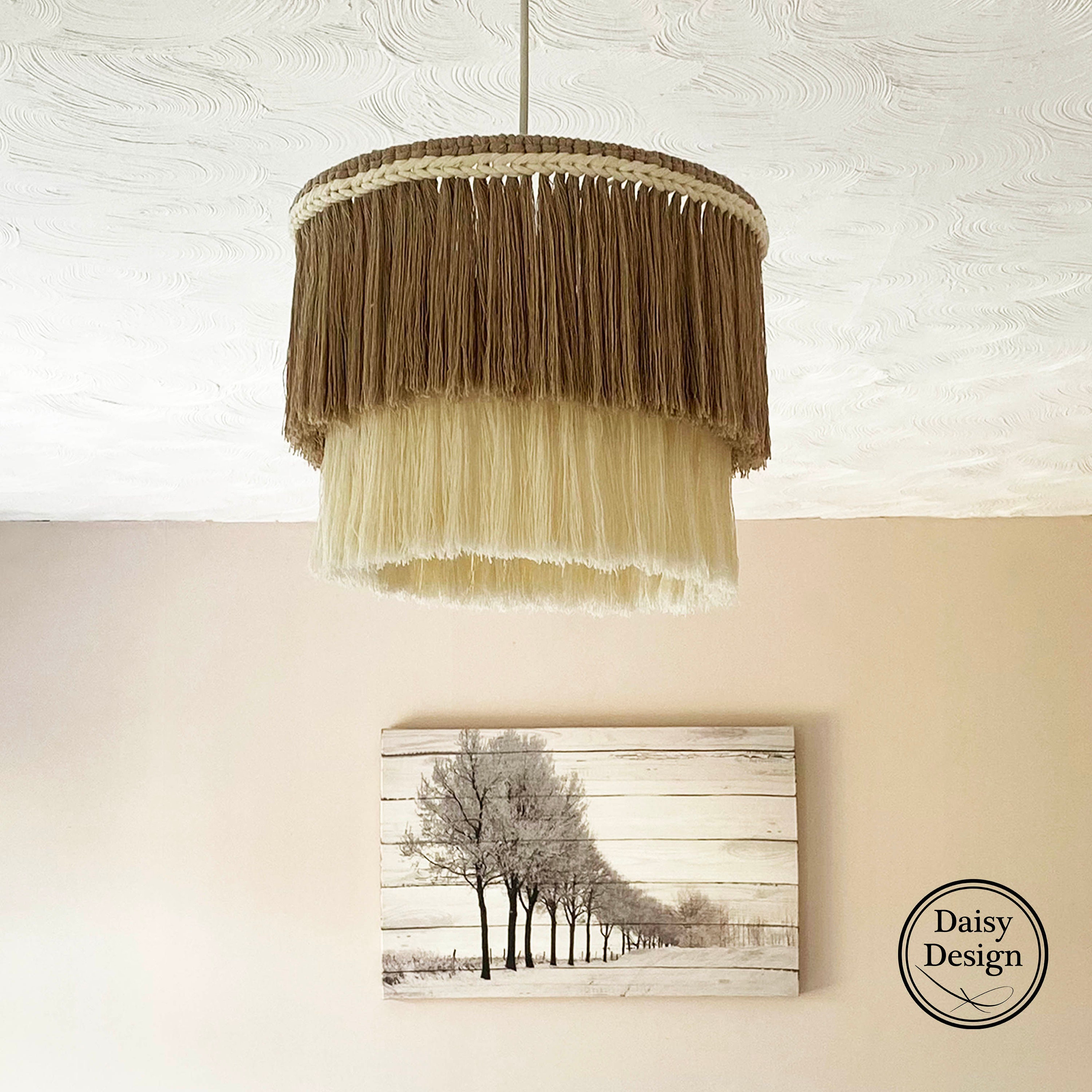 Macrame Ceiling Lampshade Macrame Chandelier Bohemian - Etsy