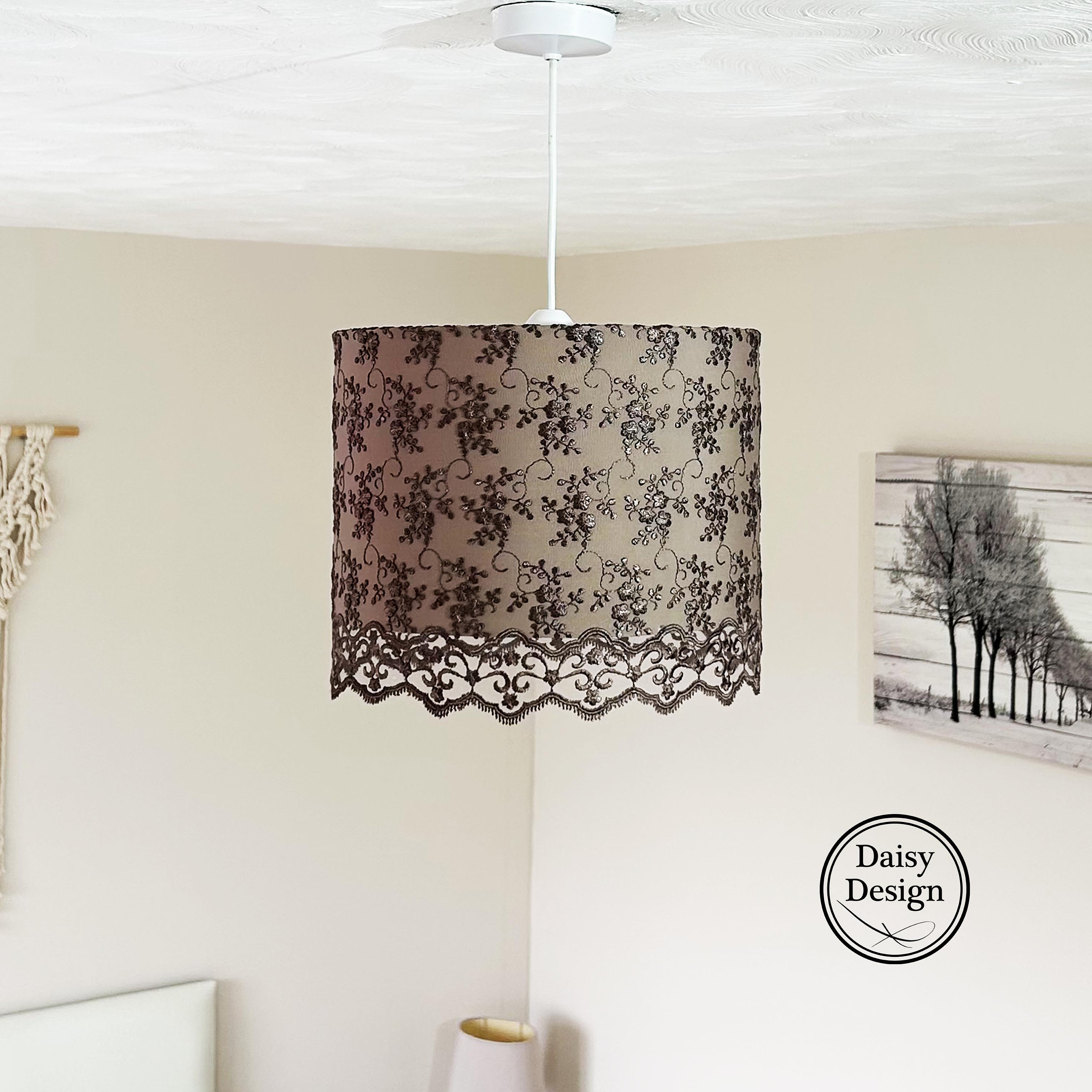 Luxury Lace Ceiling Lampshade, Lace Chandelier, Lace Pendant Light ...