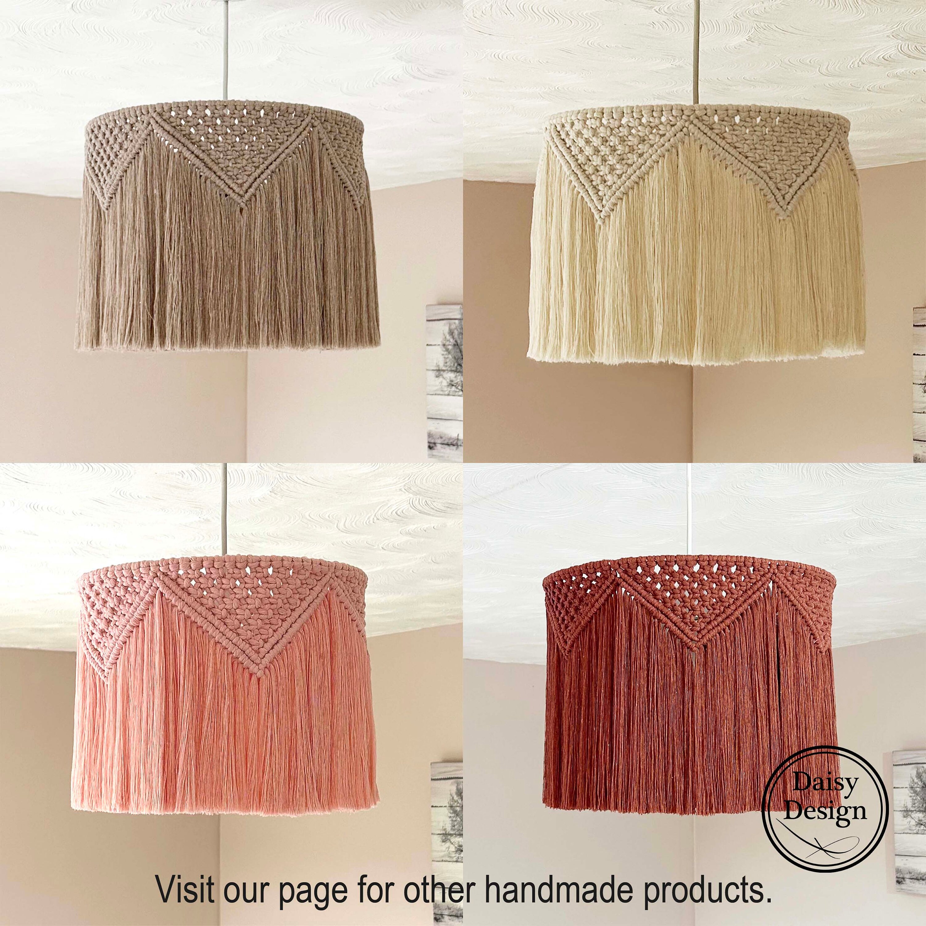 Macrame Lampshade, Macrame Chandelier, Tassel Pendant, Fringe Ceiling ...