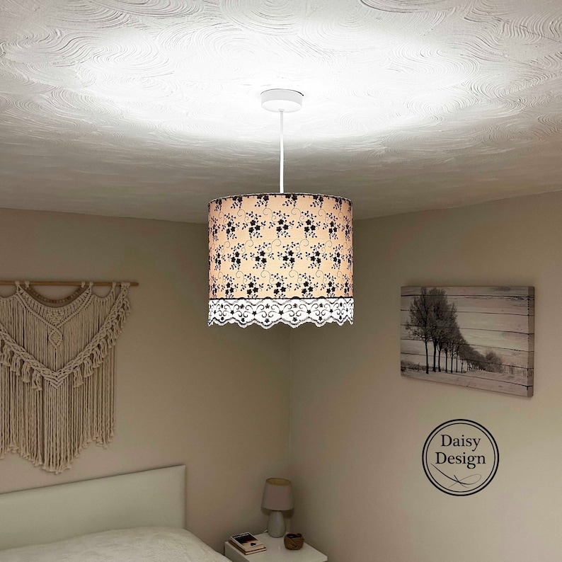 Luxury Lace Ceiling Lampshade, Lace Chandelier, Lace Pendant Light ...