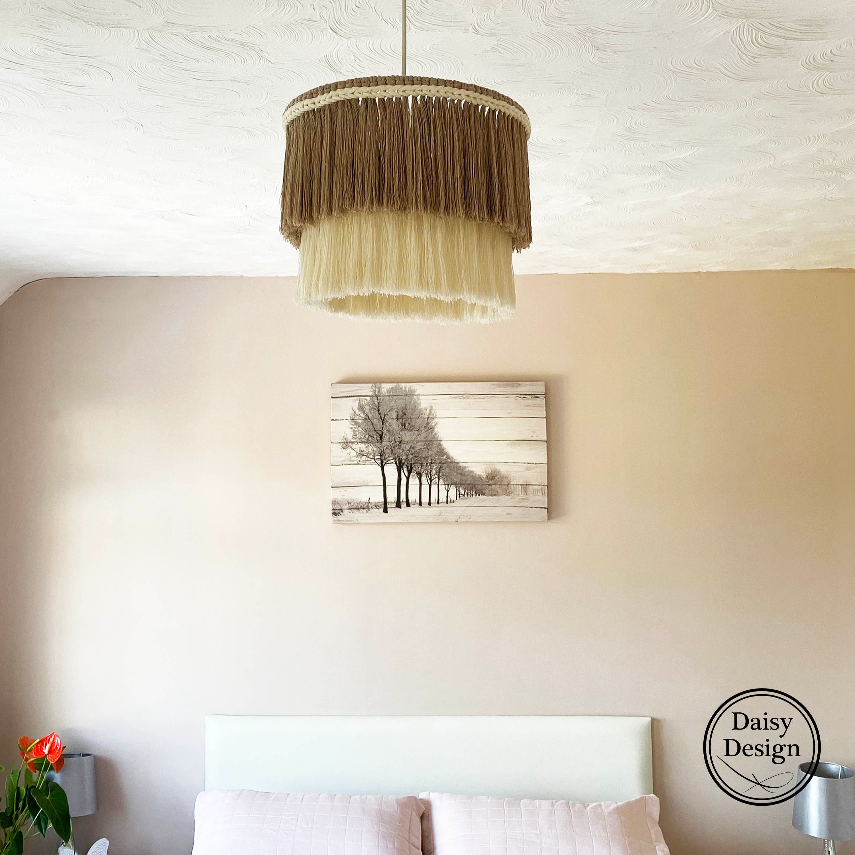 Macrame Ceiling Lampshade Macrame Chandelier Bohemian - Etsy