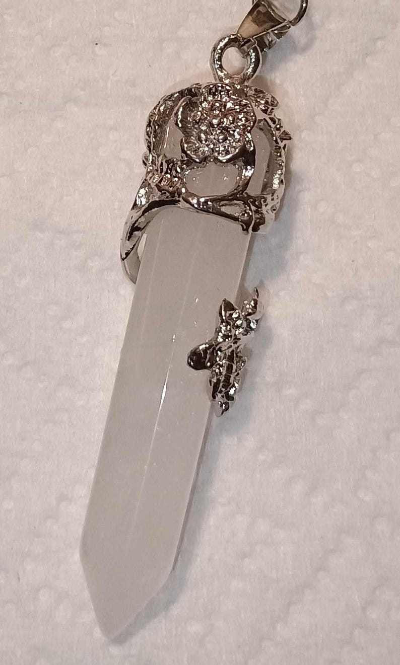 Milky Quatz Pendulum, Handcrafted Natural Stone ***bonus*** Comes With ...