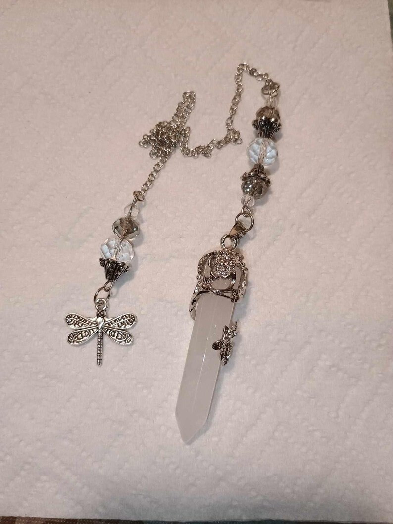 Milky Quatz Pendulum, Handcrafted Natural Stone ***bonus*** Comes With ...