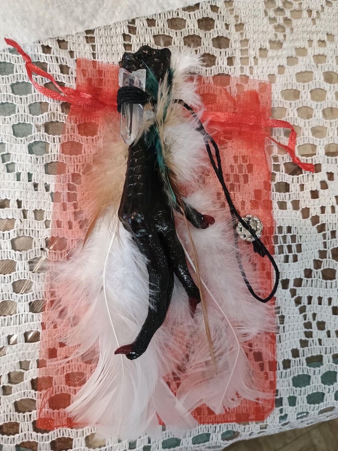 Chicken Foot Protection Amulet With Feathers and Quartz Point #1 - Etsy
