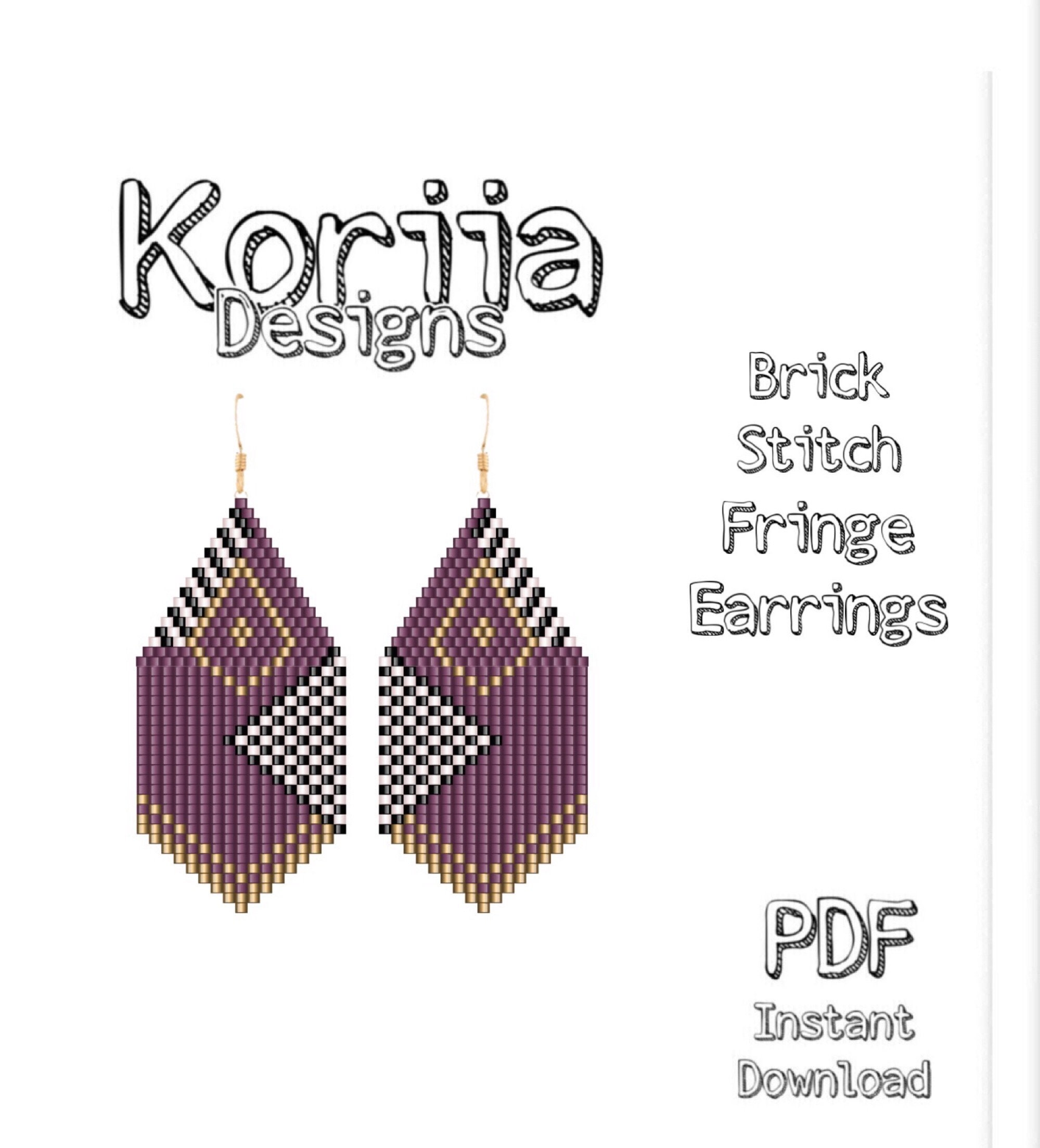 Fringe Earrings Pattern Earrings Beaded Earrings Seed Bead - Etsy