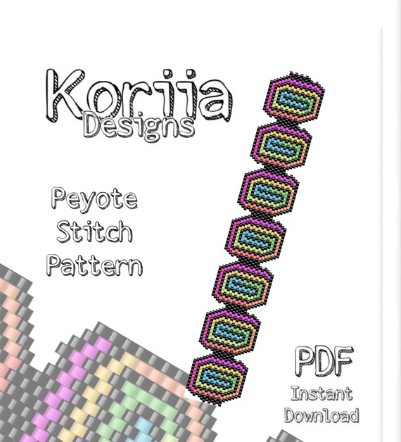 Peyote Stitch Pattern Beading Beaded Bracelet Pattern PDF | Etsy