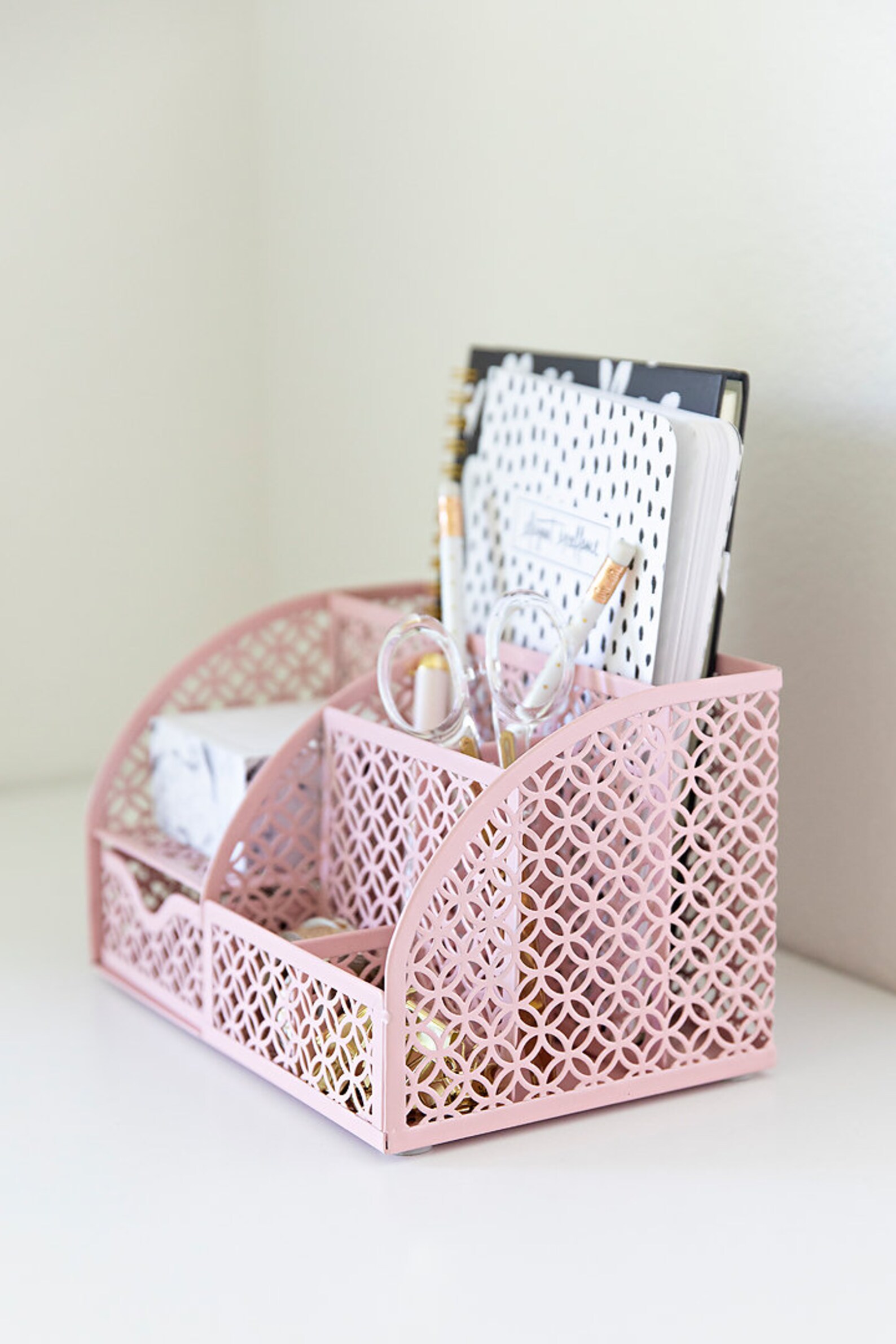 Blu Monaco Light Pink Desk Organizer With Drawer - Etsy