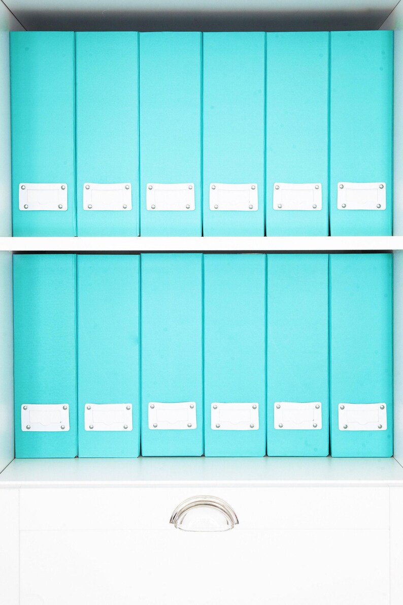 Blu Monaco Foldable Aqua Magazine File Holder With Leather Label Holder ...