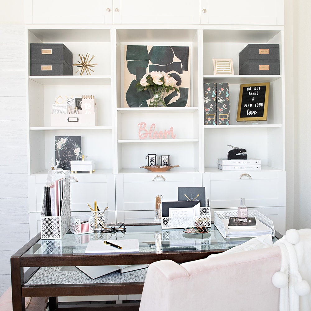 Blu Monaco White 6 Piece Desk Organizer Set | Etsy