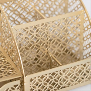 Designer Metal Gold Desk Organizer With Drawer - Etsy