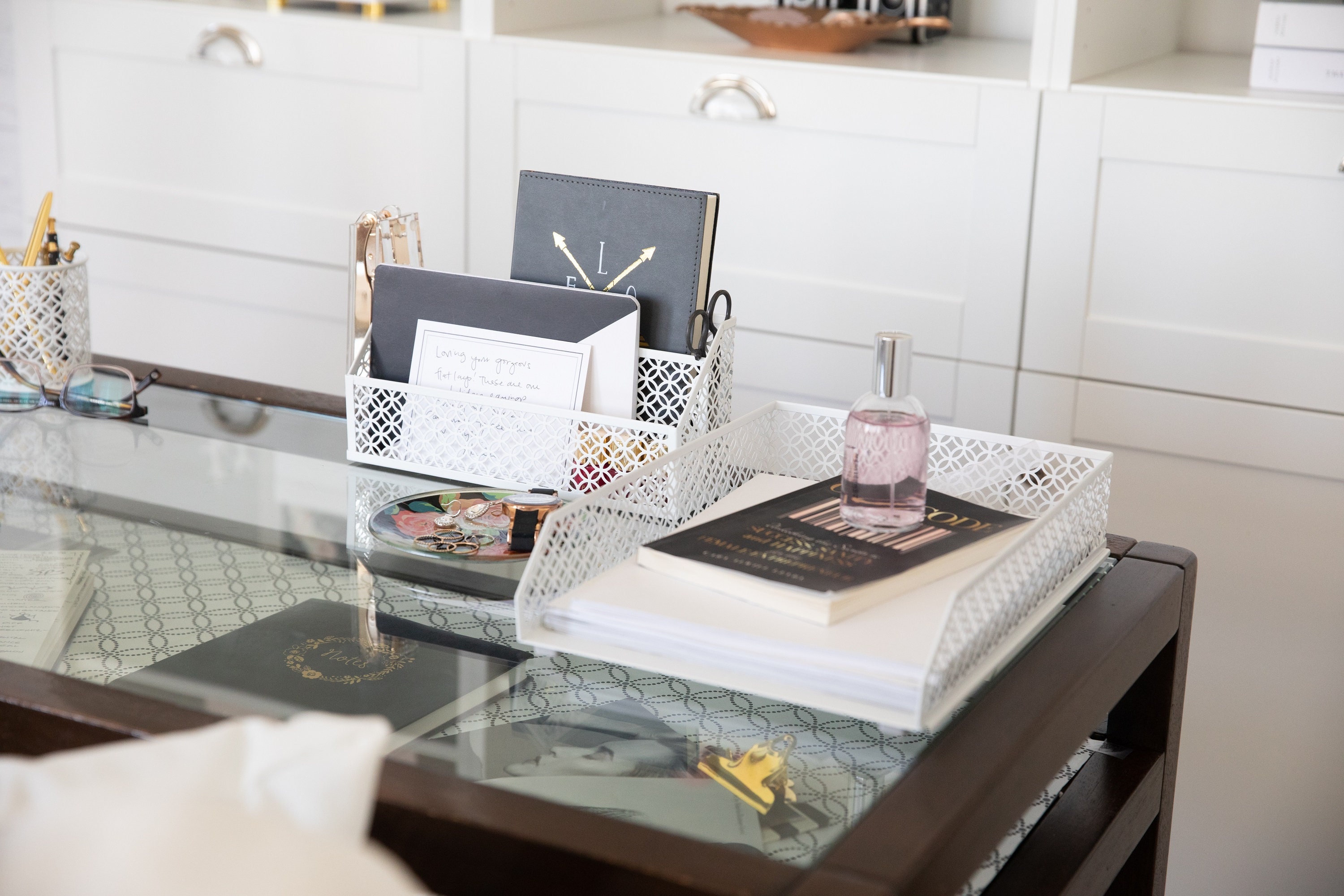 Blu Monaco White 6 Piece Desk Organizer Set | Etsy