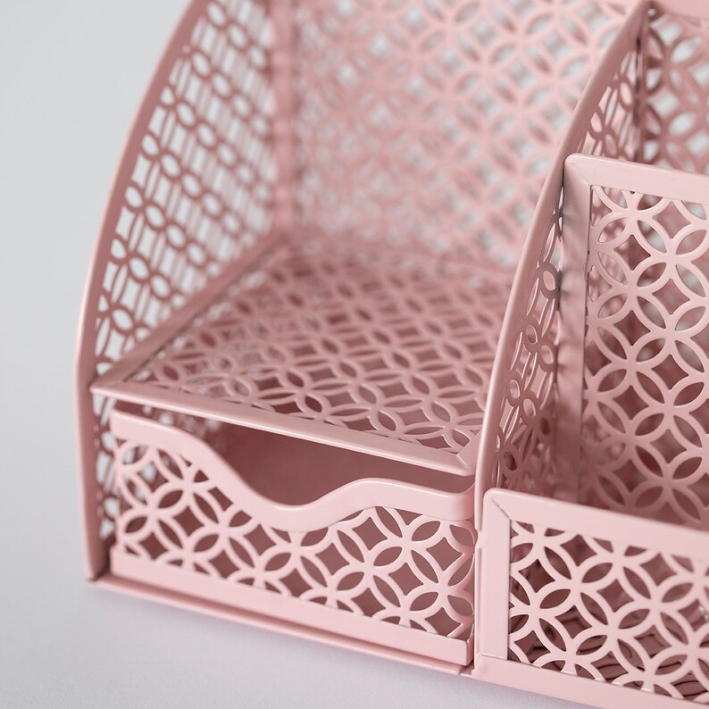 Blu Monaco Light Pink Desk Organizer With Drawer - Etsy