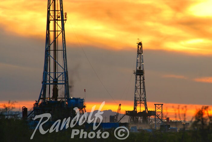 Two Oil Drilling Rigs in Operation in the Very Active Texas Permian ...