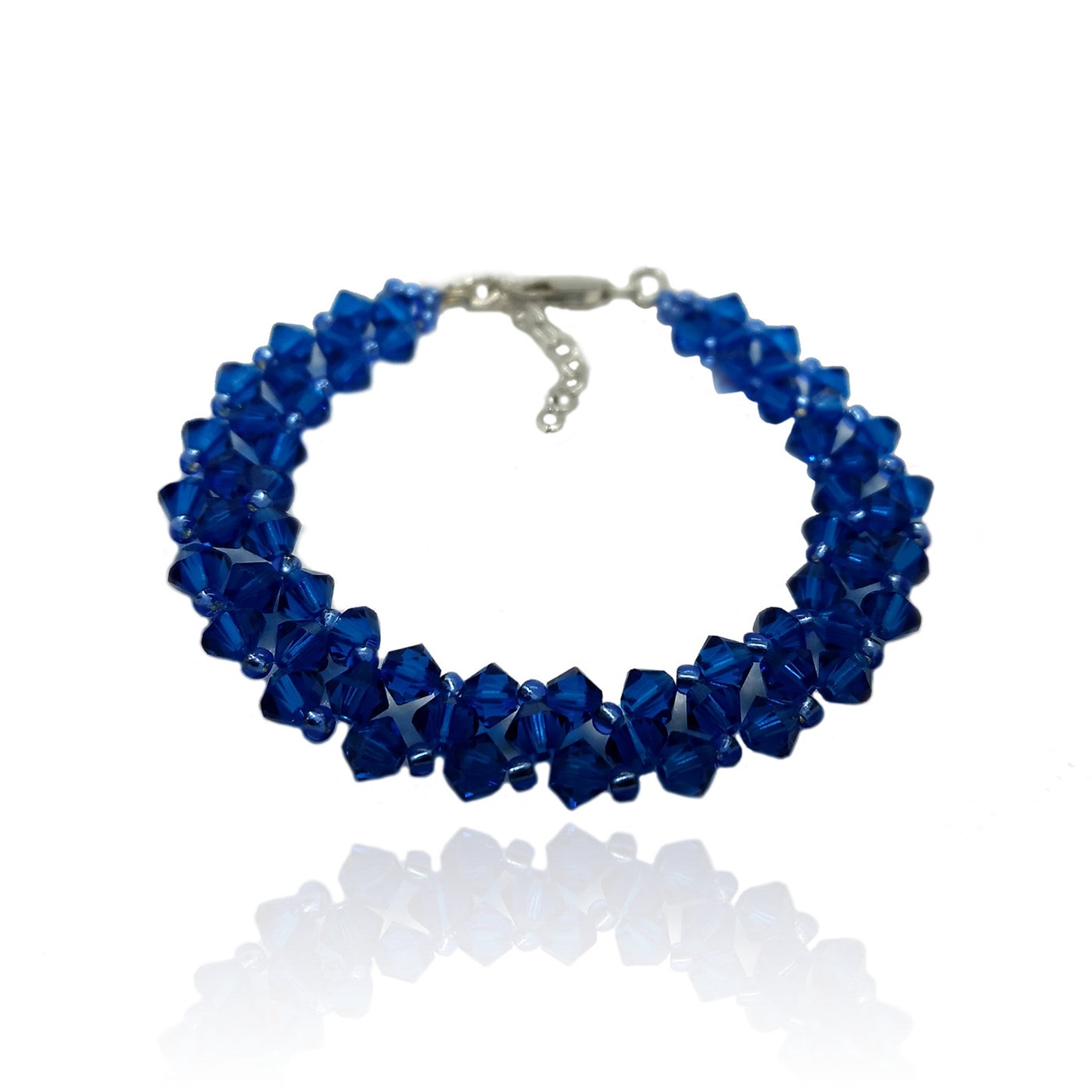 Silver Bracelet With Swarovski® XILION Beads Beaded - Etsy