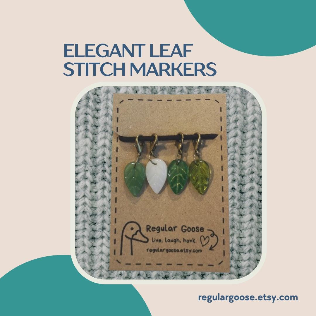 Elegant Leaf Stitch Markers (set of 4) - Etsy