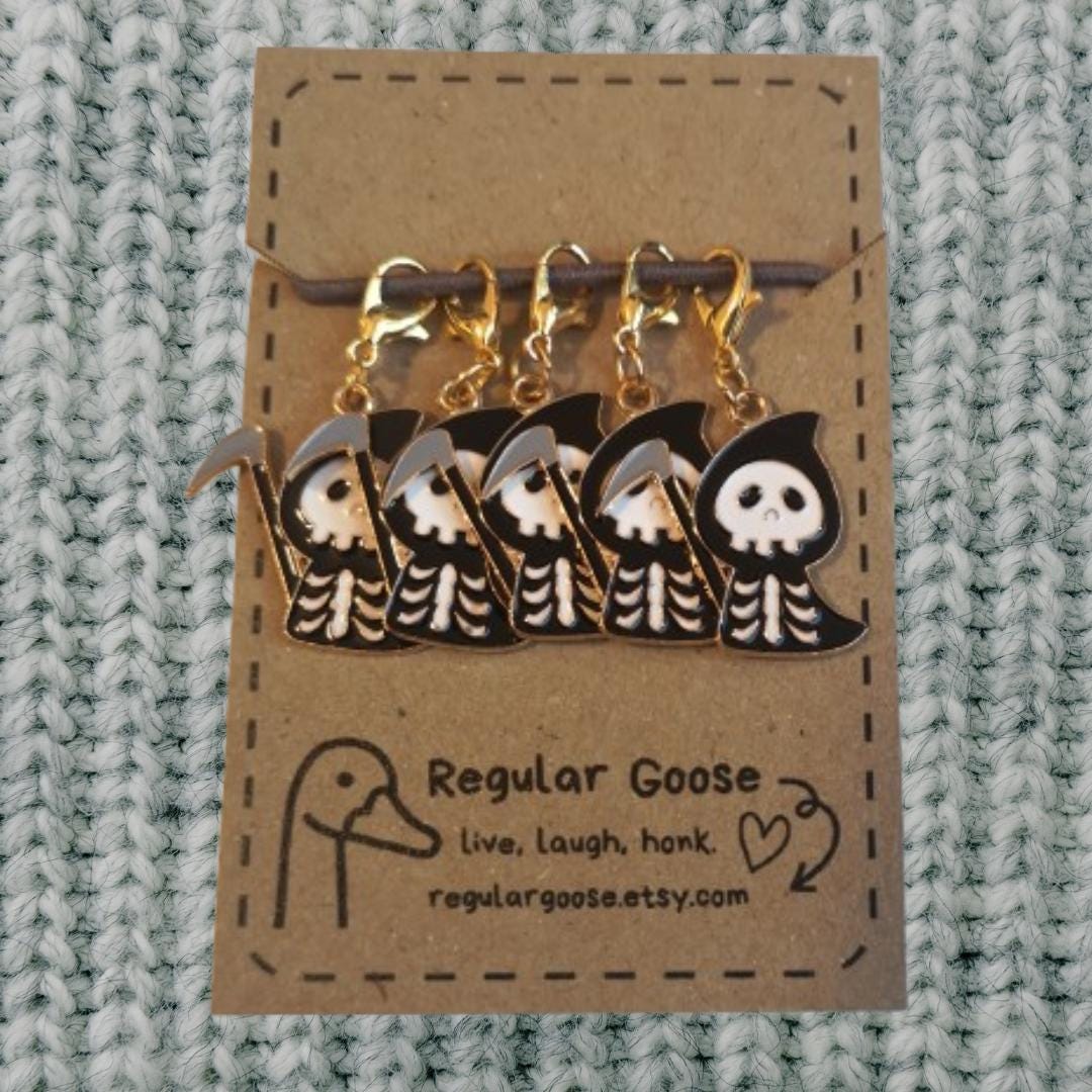Grim Reaper Spooky Stitch Markers - Etsy
