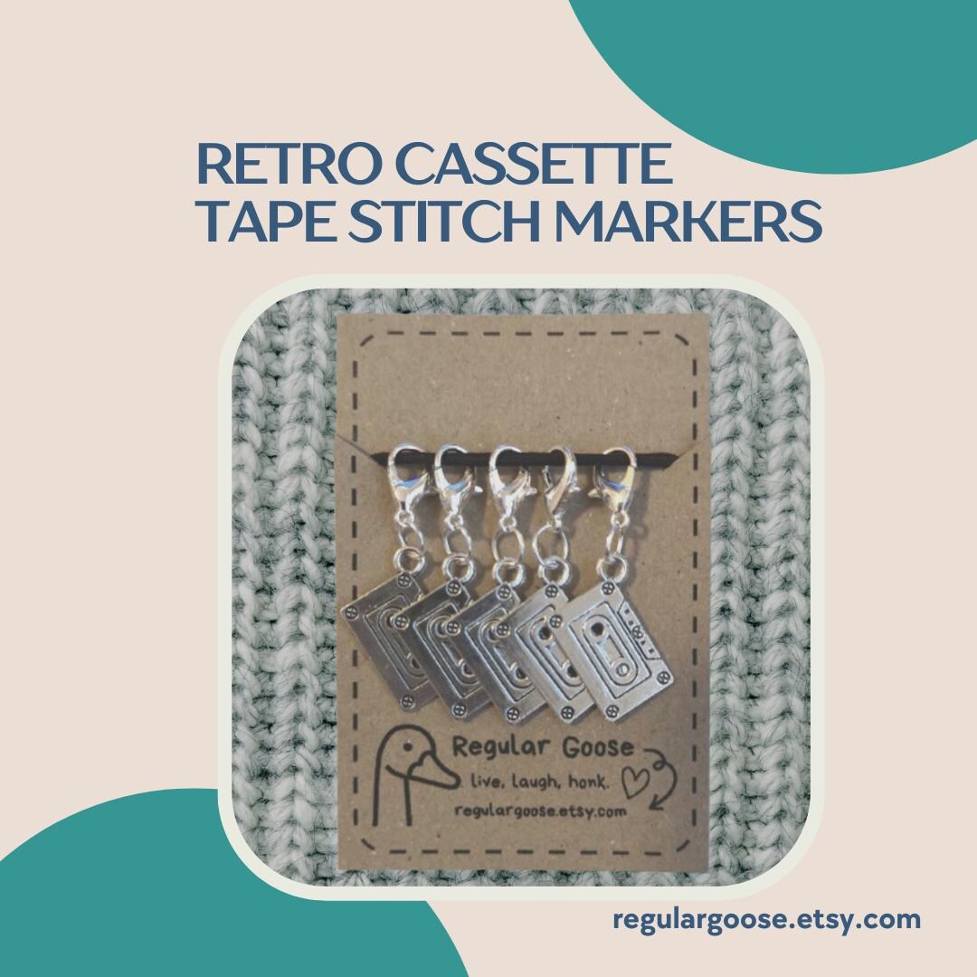 Retro Cassette Tape Stitch Markers (set of 5) - Etsy