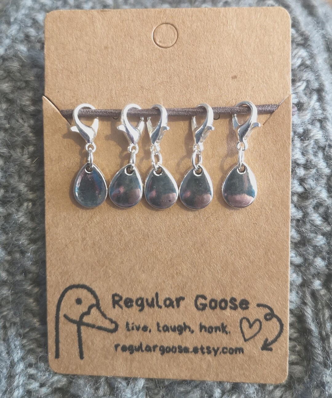 Elegant Silver Teardrop Stitch Markers - Etsy