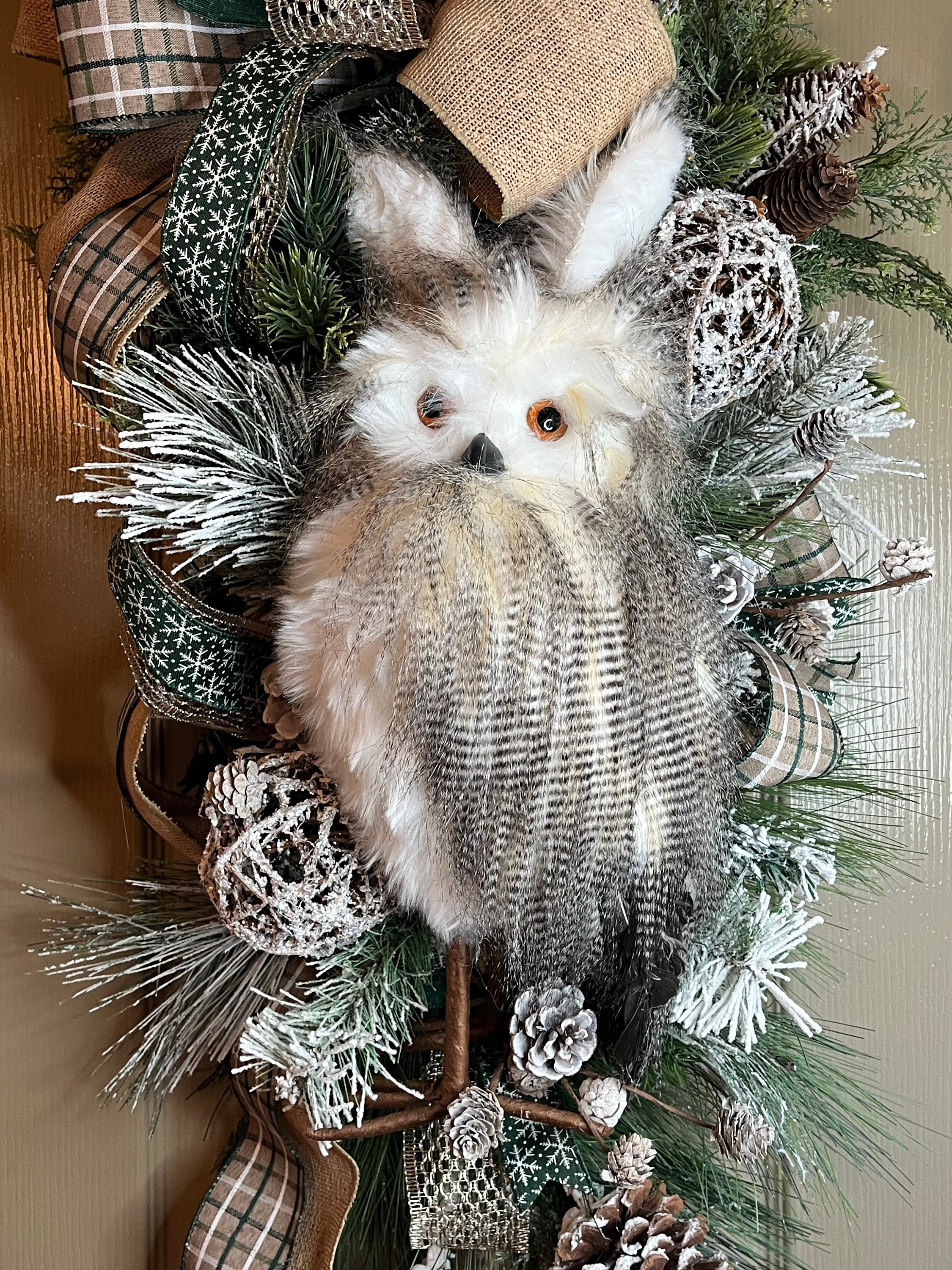 Winter Owl Swag Door Decor - Etsy