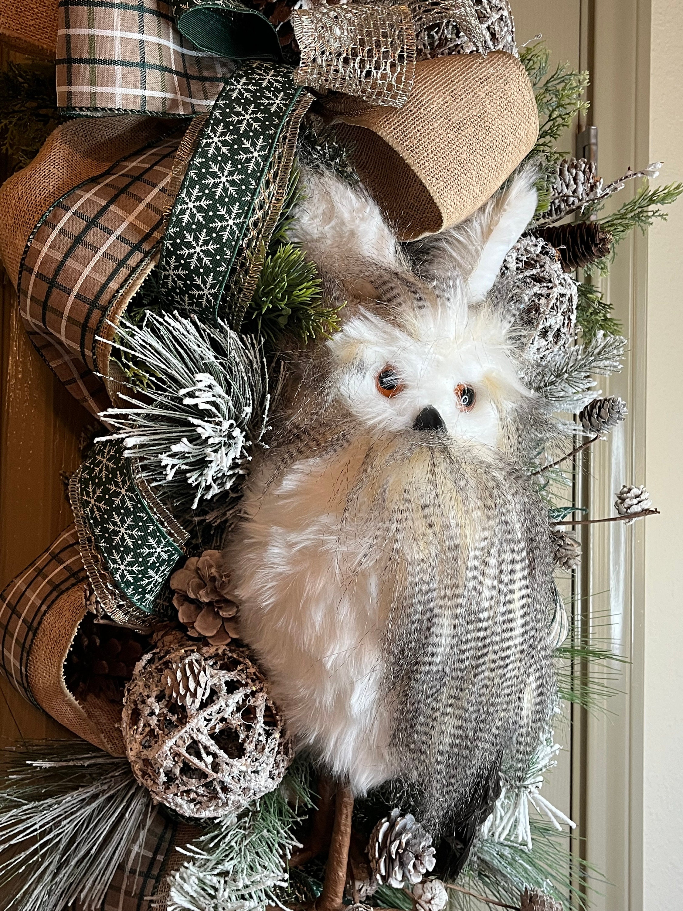 Winter Owl Swag Door Decor - Etsy