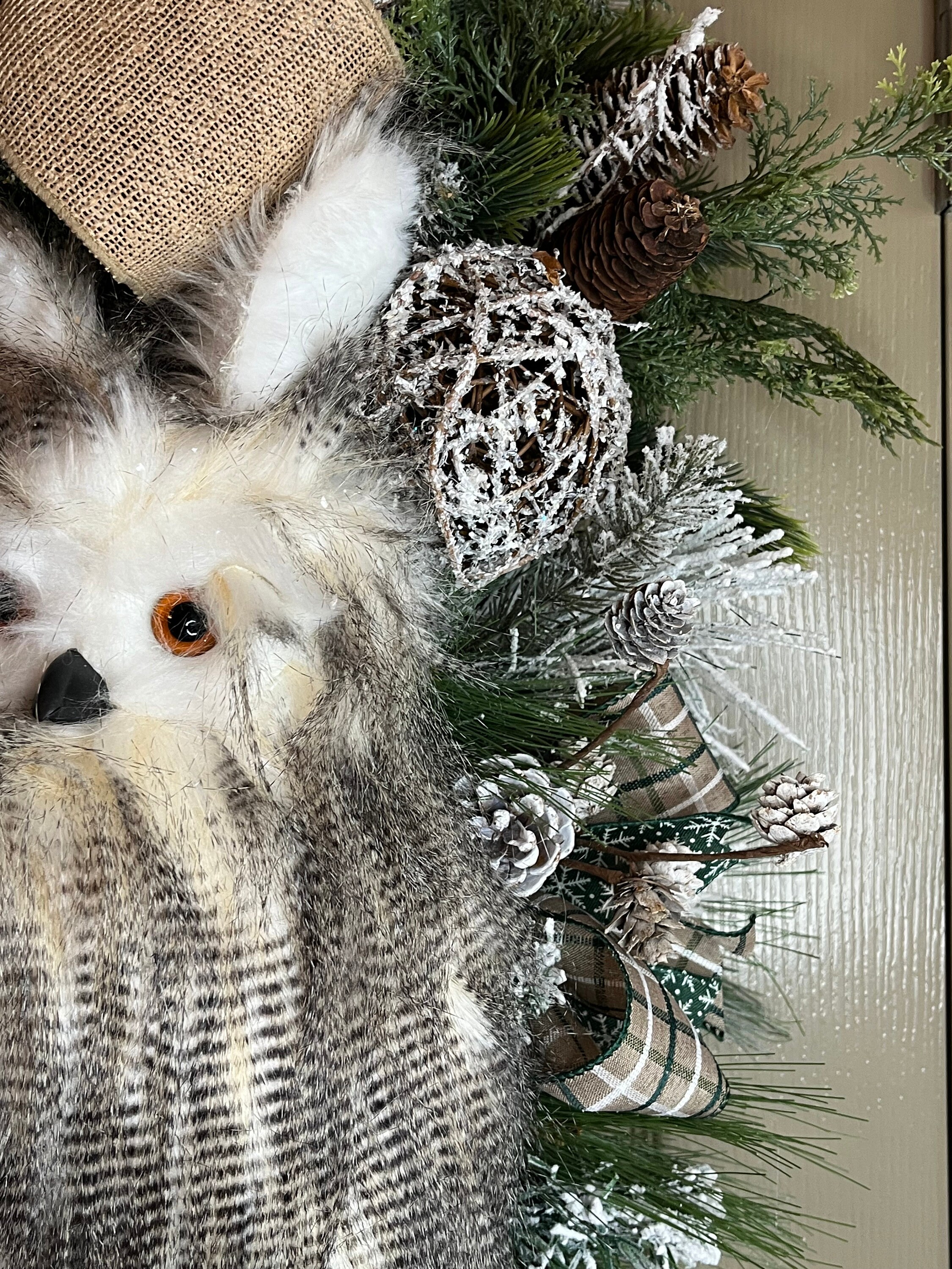 Winter Owl Swag Door Decor - Etsy