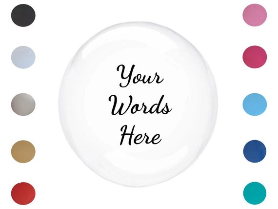 Personalised Balloon Sticker Custom Your Words Here Large - Etsy