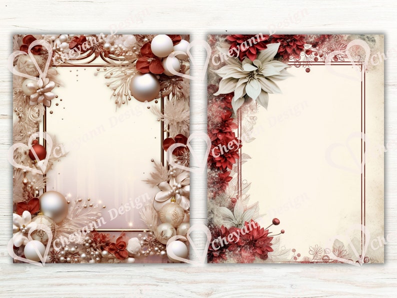 Poinsettia Digital Paper: Stunning Card Making Designs Ideal for ...