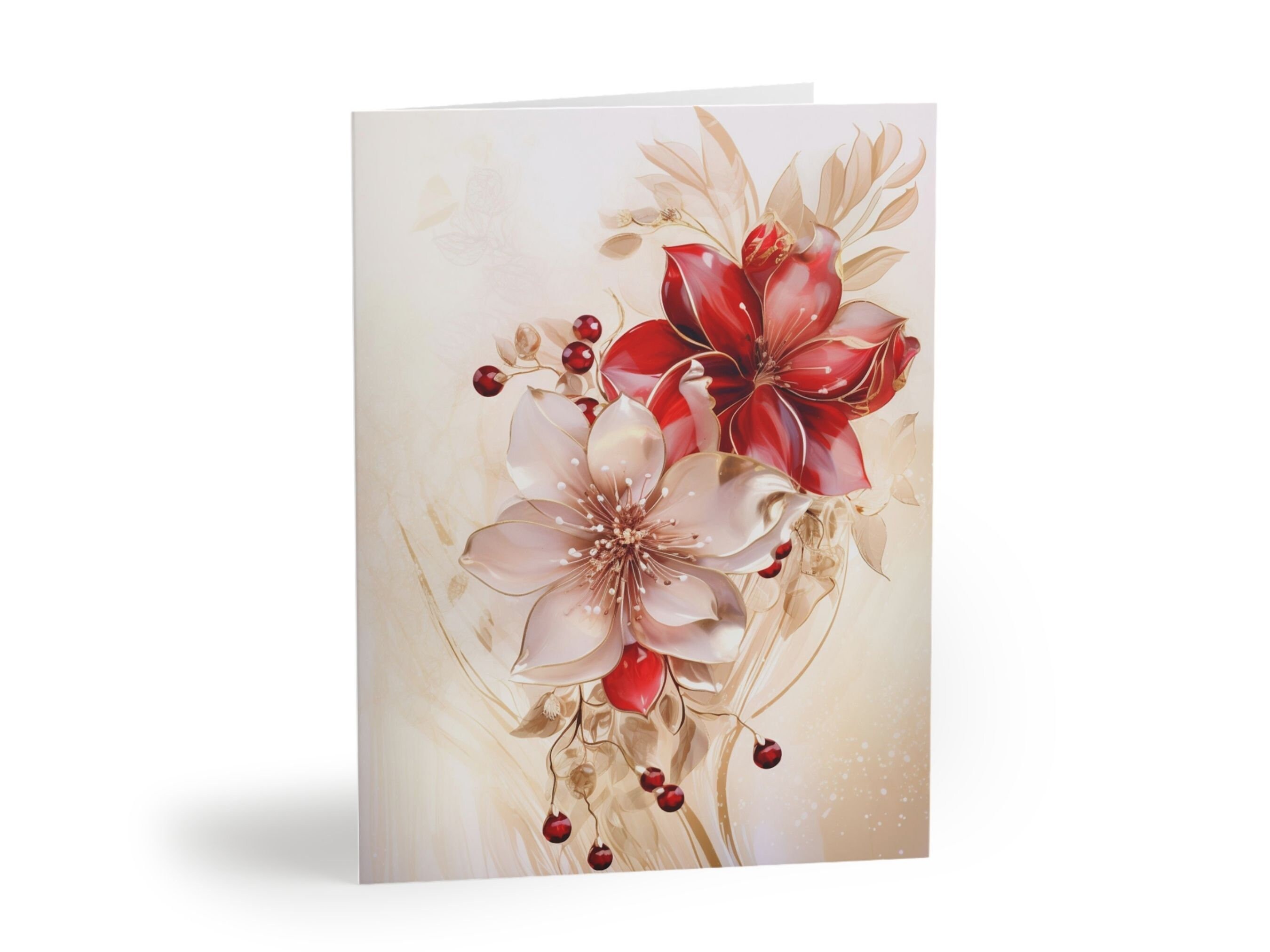 Poinsettia Digital Paper: Stunning Card Making Designs Ideal for ...