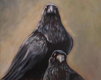 Two Crows Painting - Etsy
