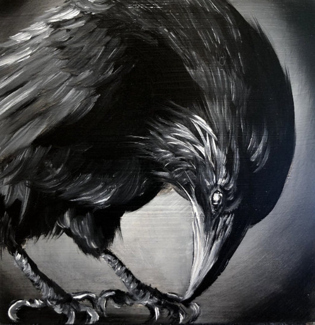 Digital Print 8"x8" "crow" - Etsy